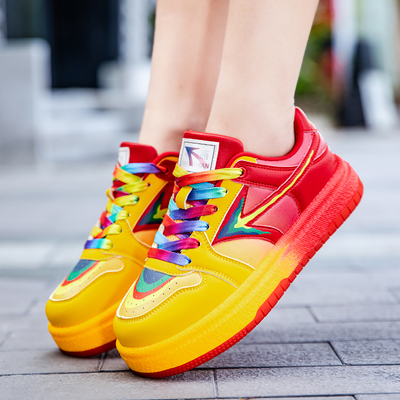 单飞燕2025新款爆米花底轻便耐磨冬季男女士运动大白踢毽子鞋