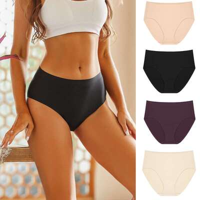 FINETOO新款舒适塑身提臀运动性感中腰无痕女士三角裤