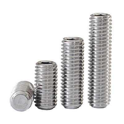 。304不锈钢紧定螺钉平端内六角顶丝机米螺丝无头止付 M3M4M5M6M8