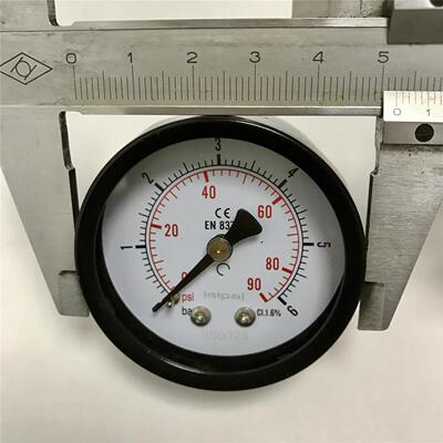 轴向无边压力表 轴向压力表 6bar 90psi 直径51mm 52mm 螺纹ZG1/4