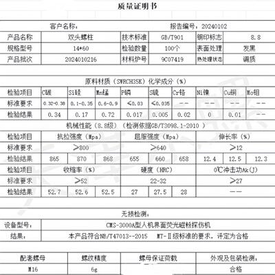 高强度双头螺栓8.8级等长双头螺丝GB901螺柱m8-M39 M101214161820