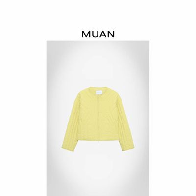 木岸muan小马丁棉服定制短款圆领纯色棉服长袖外套女D-MJ-F8368