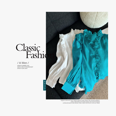 《龙葵衬衫》“氛围系列”定制100苎麻衬衫上衣女MJ-F8218