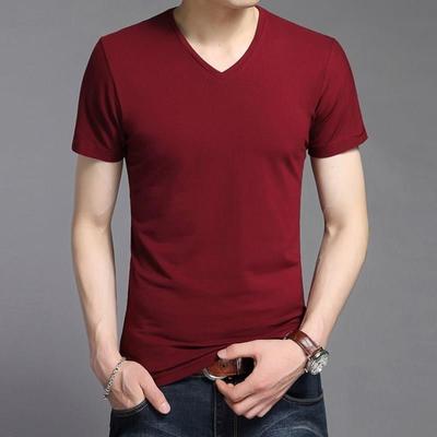 5XL large V-neck short sleeves Men summer breathable T-shirt