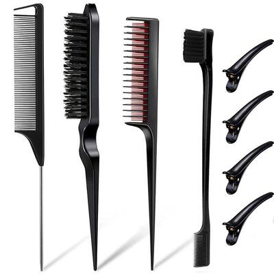 8pcs Hair Styling Comb Set Teasing Hair Brush Triple Teasing