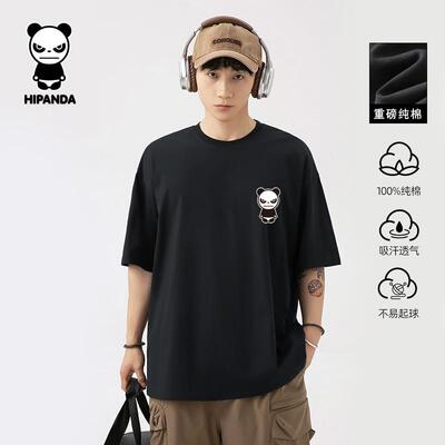 HiPanda你好熊猫短袖t恤圆领纯棉