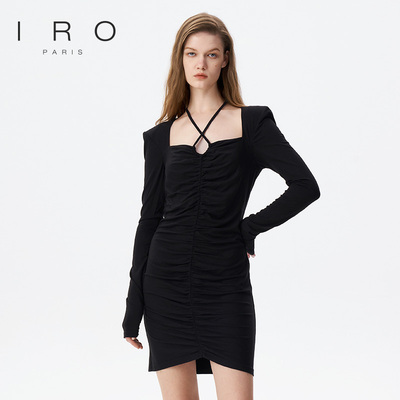 早春季挂脖式法式IRO连衣裙