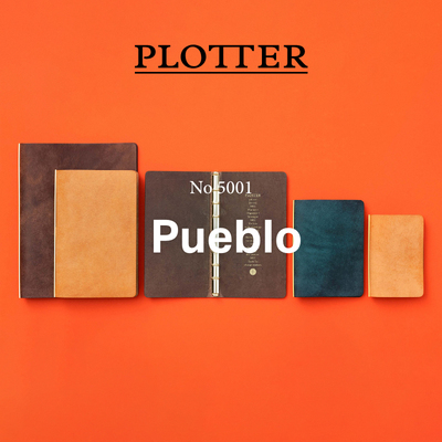 日本PLOTTER活页手账本Pueblo牛皮a5笔记本A6真皮手账破凤梨a7活