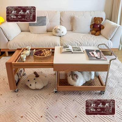 围炉茶移动茶几式沙煮发39376客厅伸缩实木家用小推车茶桌郊小日