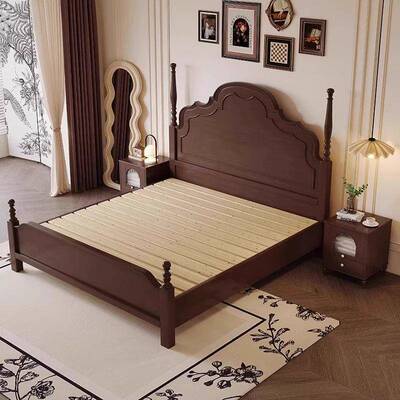 床法式复17043古安娜主古卧室实木床15现代简约美式双人.人床风婚