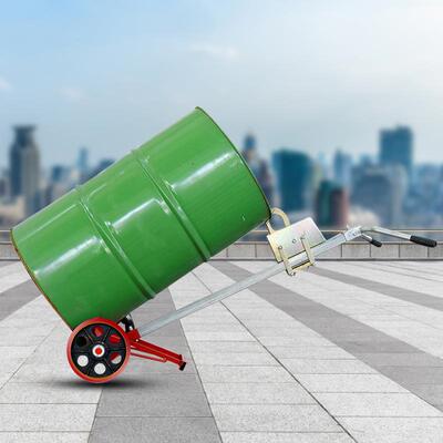 450kg加厚嘴油桶搬运车夹塑油桶具手推车铁桶料桶87200鹰圆桶拖车