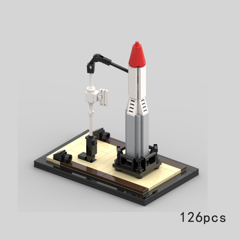 模拟火箭发射台模型拼装玩具国产小颗粒积木moc孩子礼物玩具_虎窝淘