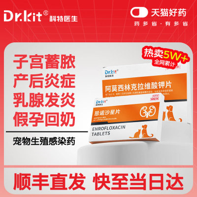 恩诺沙星片猫用狗狗子宫蓄脓药产后子宫消炎药宫脓清安共消片宠物
