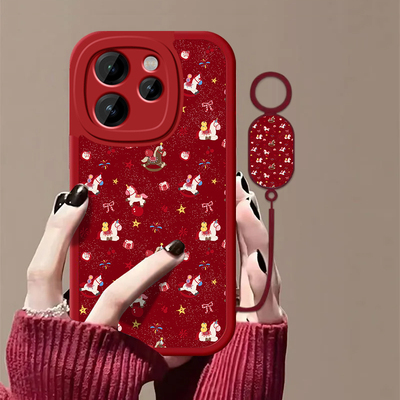 满屏小马烟花适用于opporeno15/14pro手机壳全包新款reno13pro防摔reno12/11软硅胶女款9/8时尚7/6小众保护套