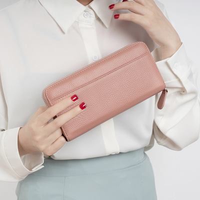 2025新款真皮长款钱包 rfid多卡位日式钱夹大容量拉链女钱包