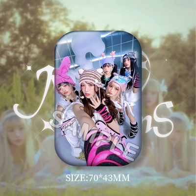 newjeans范玉欣丹尼尔姜海粼范雨欣方形吧唧粉丝应援镭射玻璃徽章