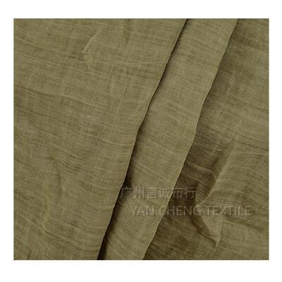 薄款苎麻JRK洗100支皱苎麻天丝炒面色双色高支苎麻压皱洗衬皱衫料