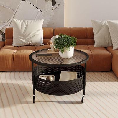 简约现代奶油设计师网几红小茶小户型WQG客厅茶极台简玻璃圆形风