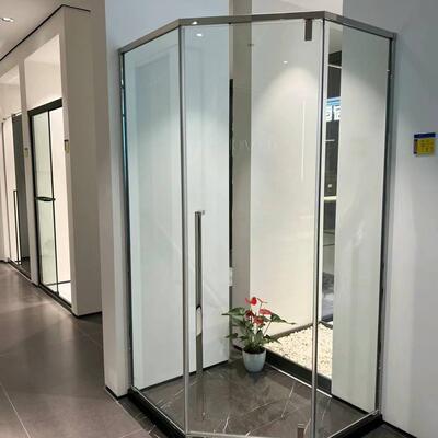 一字室型湿分离浴装修淋浴房干化玻璃隔断推拉移门钢卫生MBV间挡