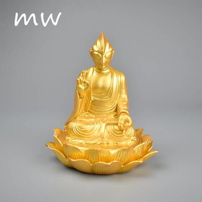 我奥慈悲佛像 车载主机壳鱼缸造景摆件 迪迦佛创意生日礼物模型模