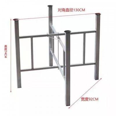 桌铁架圆简YNN易镀桌腿桌锌子支架脚可折叠加厚桌脚家用酒店艺桌