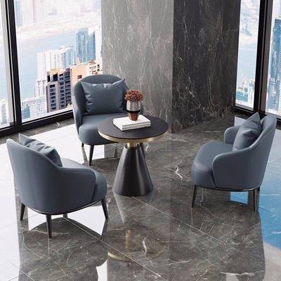 al奢酒店接待桌椅售楼椅处单轻人沙发沙发现代约休闲洽谈组简合阳