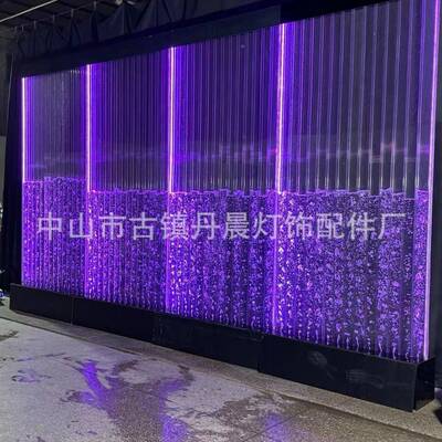 水件幕墙水幕屏风餐厅流水瀑力墙布亚克屏风流水生83758财摆发光