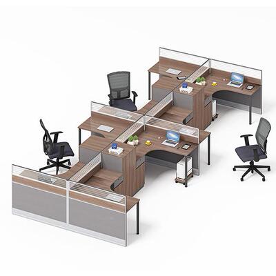 桌厂家直办公职员桌财务屏50750风工供作位时尚美观自由组桌合