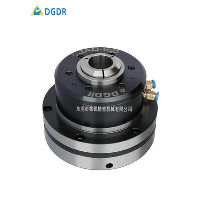 德锐旋转气动盘夹头中空小紧型气动夹置夹具自动化装备前式100124