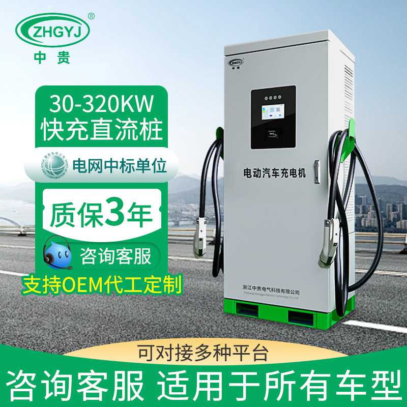 立式充电桩30-320kw直流单双枪电动车充电桩新能源汽车快速充电站