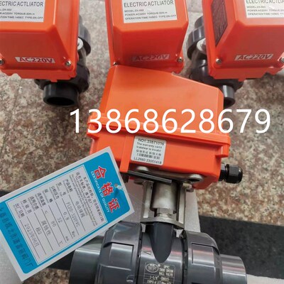 WF塑料UPVC材质ZX-002电动球阀TRUE UNION BALL VALVE