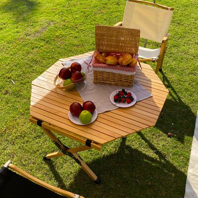 【南山】实榉木八角形蛋营卷桌户外折木叠携桌野露旅SYY20210行便