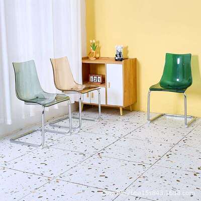 北欧透明椅子设计师家用亚克力靠背椅托亚斯餐椅现代简约餐桌椅凳