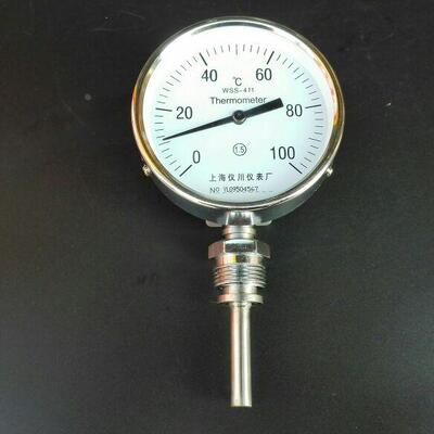 wss-411 thermometer 0～100℃ 1.5级 径向螺纹m27x2 杆长50-75mm