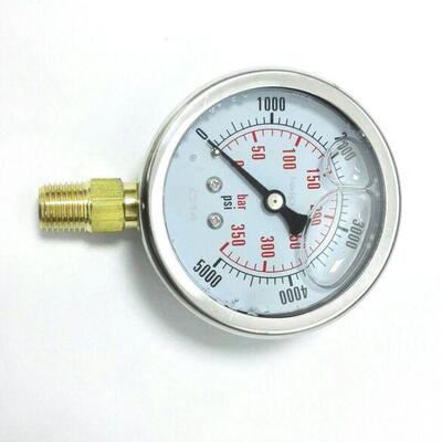 螺纹ZG1/4 (PT1/4) 防振压力表 ytn-63 350bar-5000psi 62mm-68mm