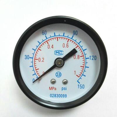 气压压力表 表盘50mm 压力1mpa 150psi 轴向螺纹在后 两分牙ZG1/4