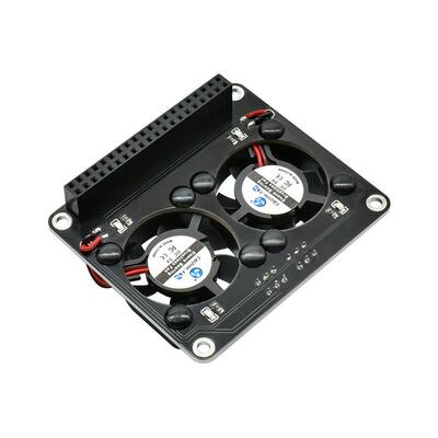 树莓派5/4B散热双风扇扩展板RaspberryPi5主动散热带LED氛围灯
