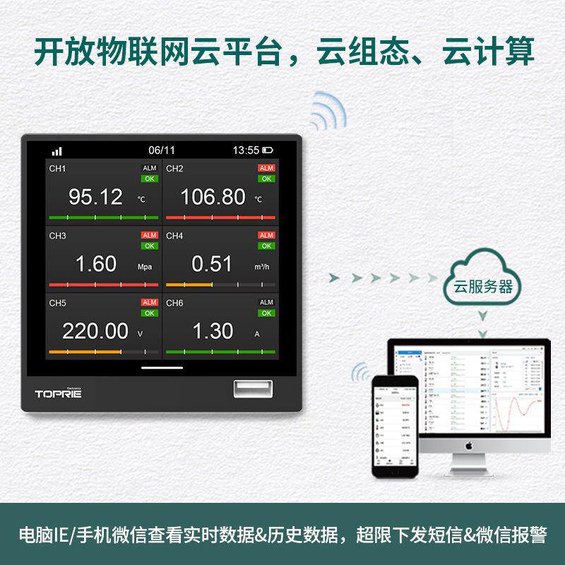 TP740工业级无纸记录仪数据温湿度频率脉冲测量仪