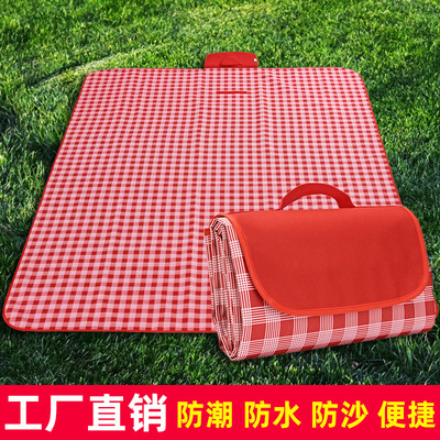 速发格子野餐垫加厚折叠郊游户外秋游出炊防子野游防水毯潮