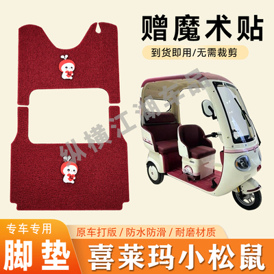 适用喜莱玛小松鼠电动三轮车脚垫防滑丝圈耐磨耐用脚踏板踩垫