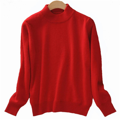 Women Cashmere 2021 New Autumn Winter Vintage Half Turtlenec