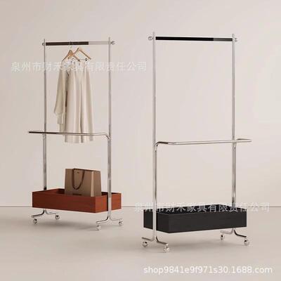 中古落地木挂衣架现代衣轻奢卧室可57234移动帽架实隔夜次净收衣