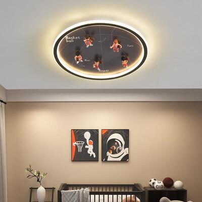 球吸顶灯男孩女孩儿童房灯灌篮高手卧室房间篮灯创78347意护眼ED