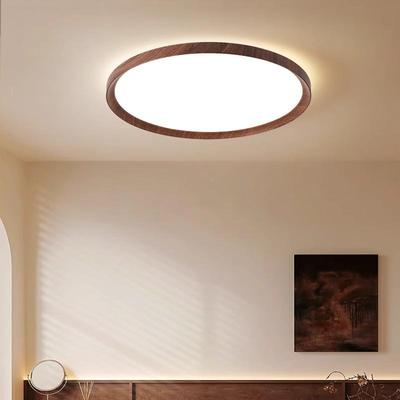 书现代简原木风卧室吸顶灯新款EYU复古中古风房护大眼气约餐厅悬