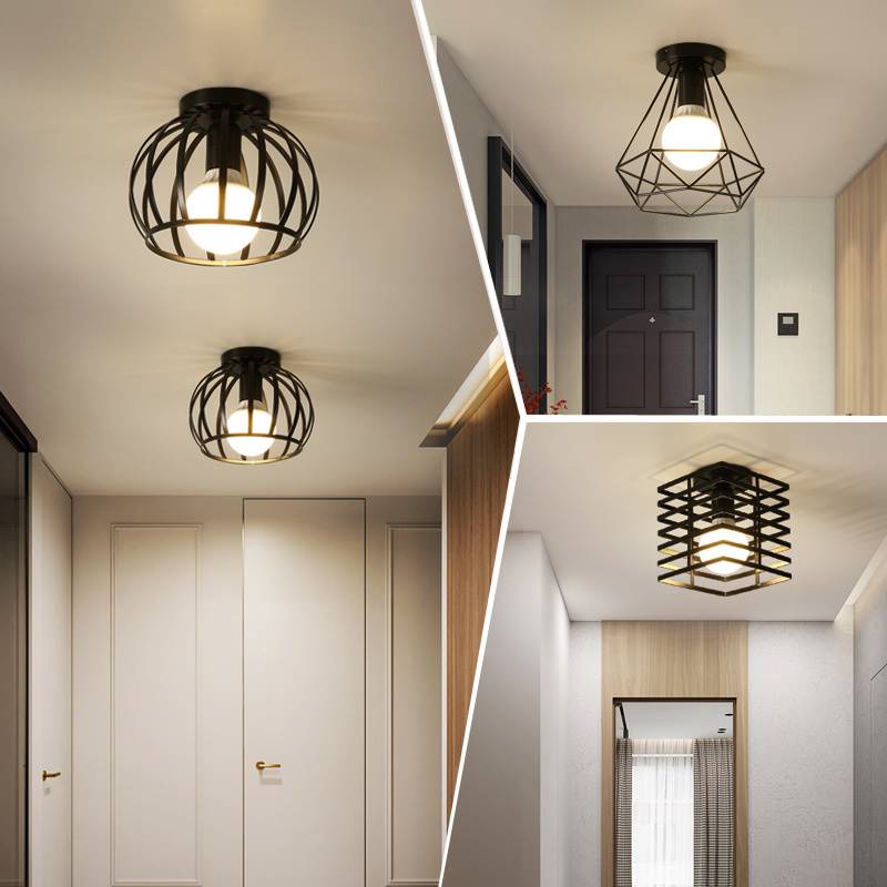 好货Vintage Industrial Ceiling Lamps Balck Iron Aisle malist