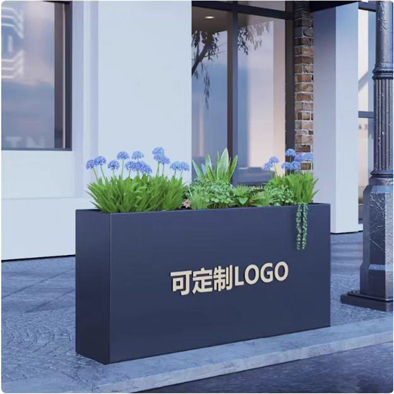 户外铁艺花架花箱组合长方形金属花盆花槽庭院种植箱围栏隔断花坛