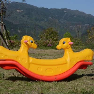 幼儿园双人跷跷板室内外塑料双人摇马宝宝木马儿童动物翘翘板玩具