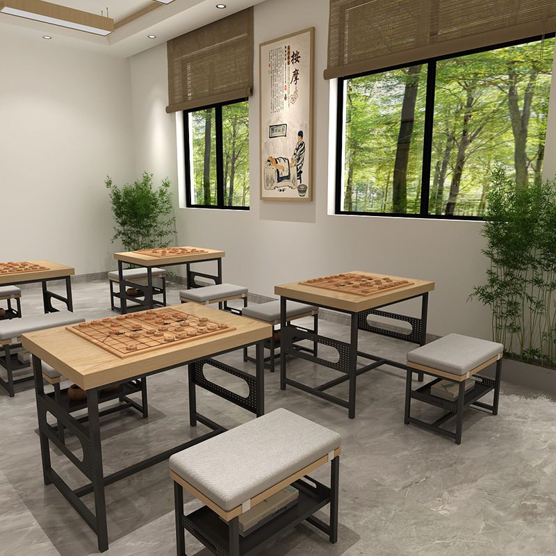 象棋桌书法桌一体两用棋盘桌围棋桌椅组合娱乐活动室下棋桌