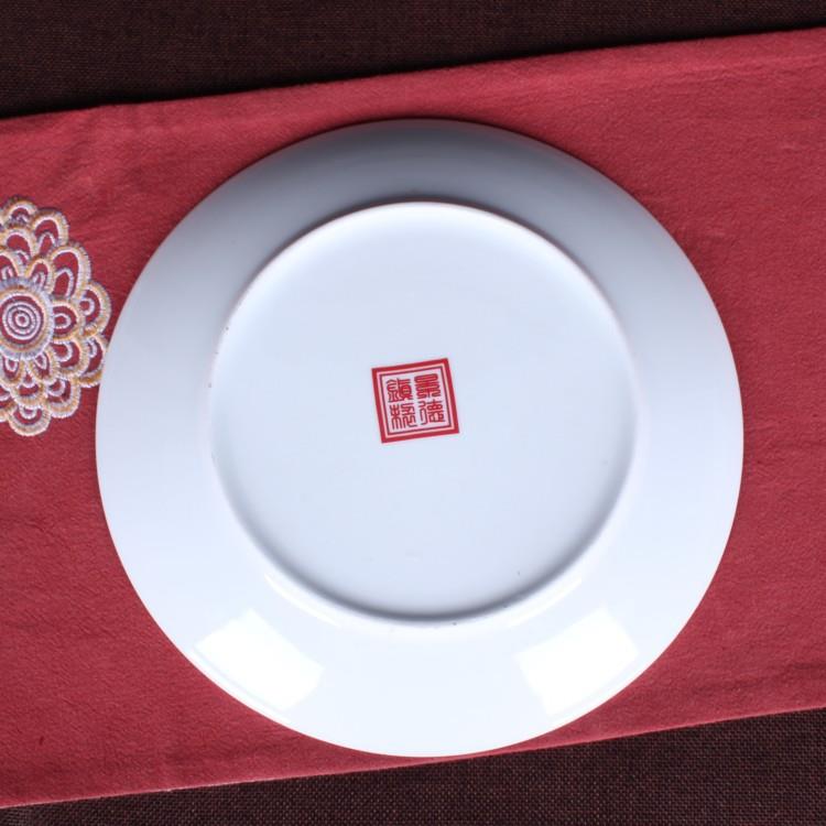 景德镇陶瓷挂盘银色富贵图陶瓷工艺品花盘坐盘装饰礼品盘