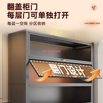 用钢制家多层带门落地储物架柜儿童防60910书尘书柜客厅卧室靠墙